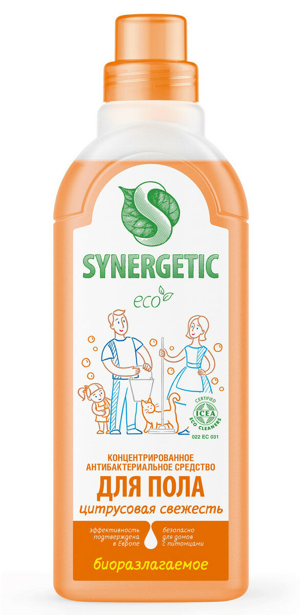 Жидкость моющая Synergetic цитрусовая свежесть концентрат, 750мл