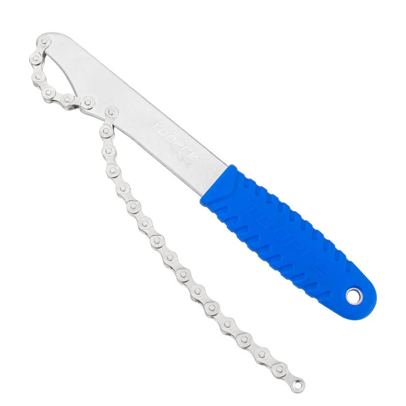 Ключ TOOPRE "хлыст" для снятия кассеты велосипеда, высокоуглеродистая сталь, серебристо-синий