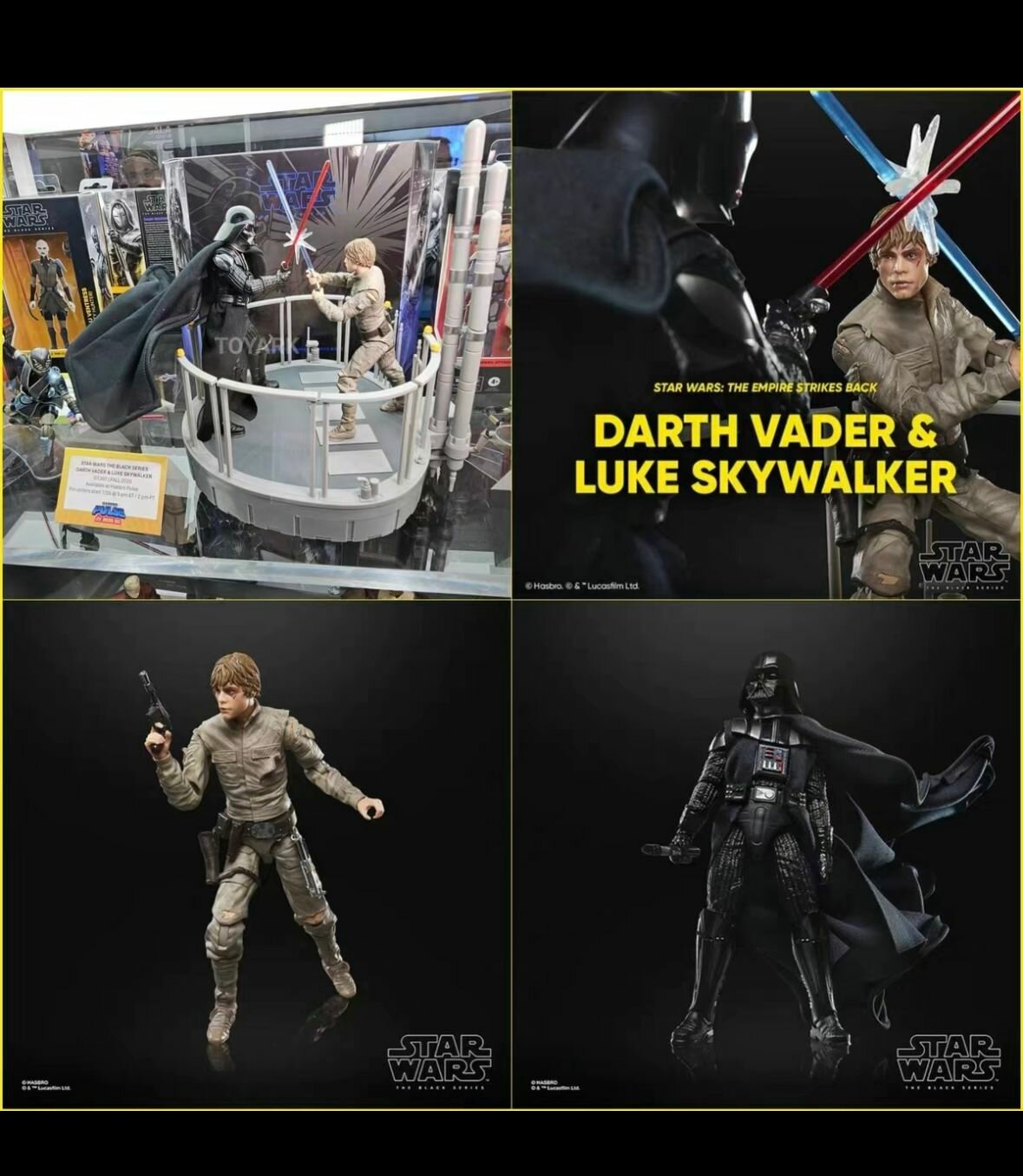 STAR WARS, фигурка THE BLACK SERIES DARTH VADER & LUKE SKYWALKER подарок мальчику Hasbro.6 дюймов