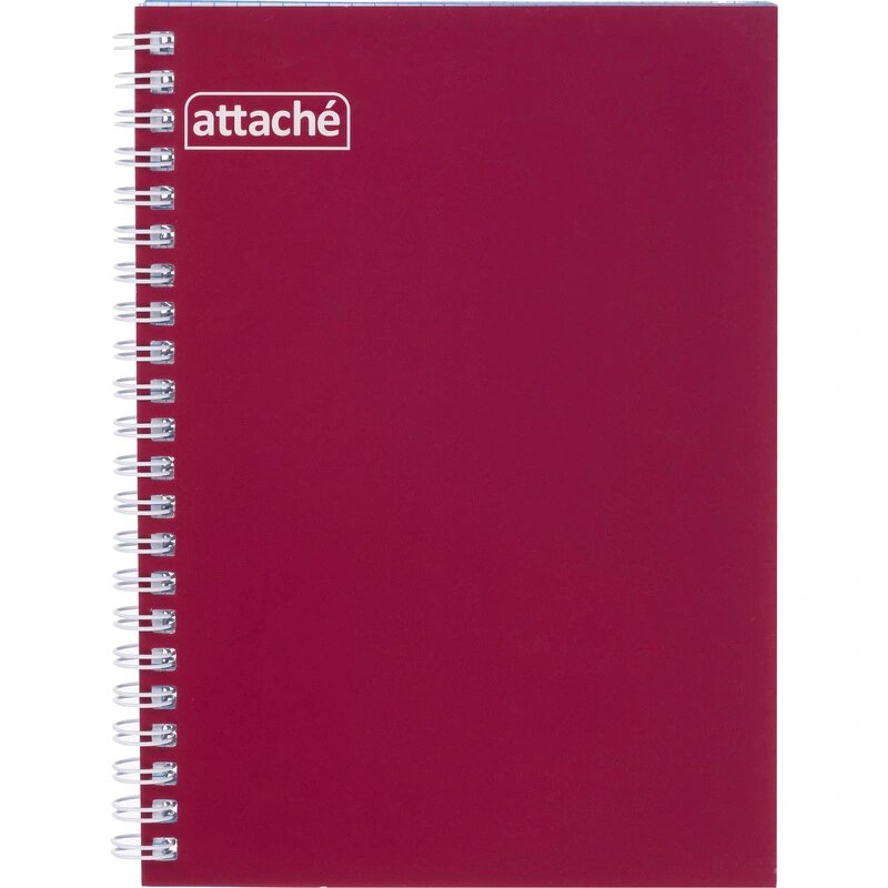 Бизнес-тетрадь А5 80л  ATTACHE, спираль, бордо, блок 60г, обложка 215г