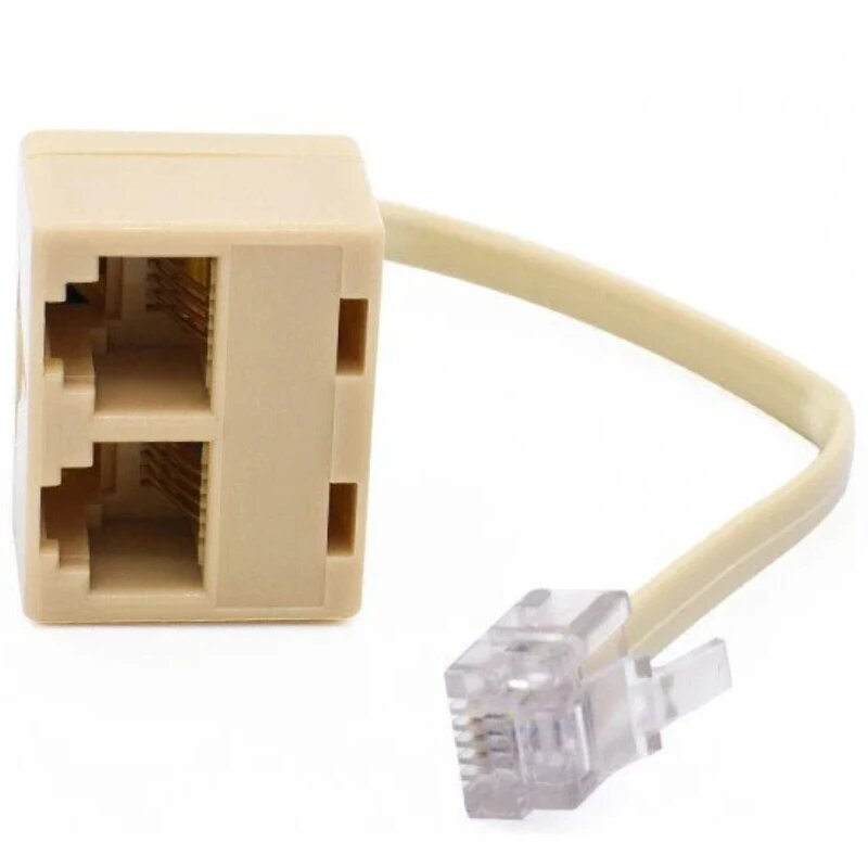 RJ11 6P4C Переходник от 1 до 2 провода Конвертер телефонного шнура Ethernet Стационарный разделитель штекера «папа-мама» Разветвитель кабеля 1 в 2 выхода