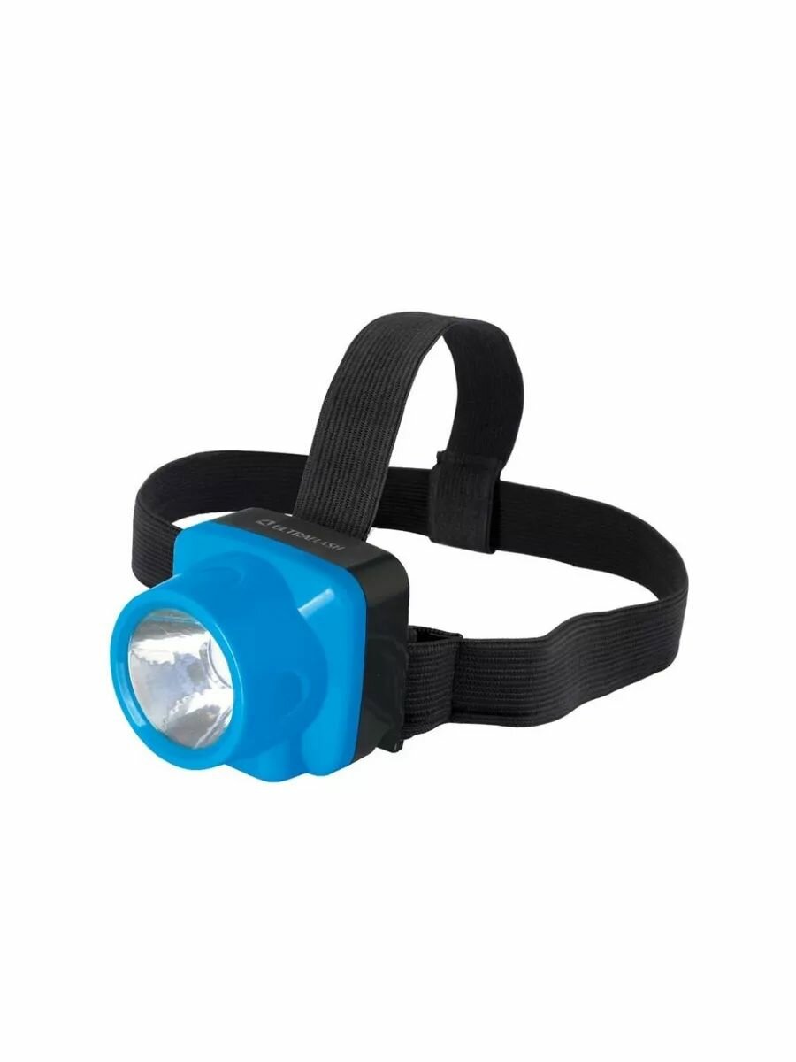Фонарь налобный аккумуляторный LED5375 220В 0.4Вт LED 2 реж. пластик голуб. Ultraflash 14252