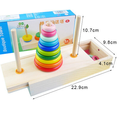 10-слойная деревянная игрушка Ханойская башня Большая 8-слойная игрушка Ханойская башня Yizhi Детский набор