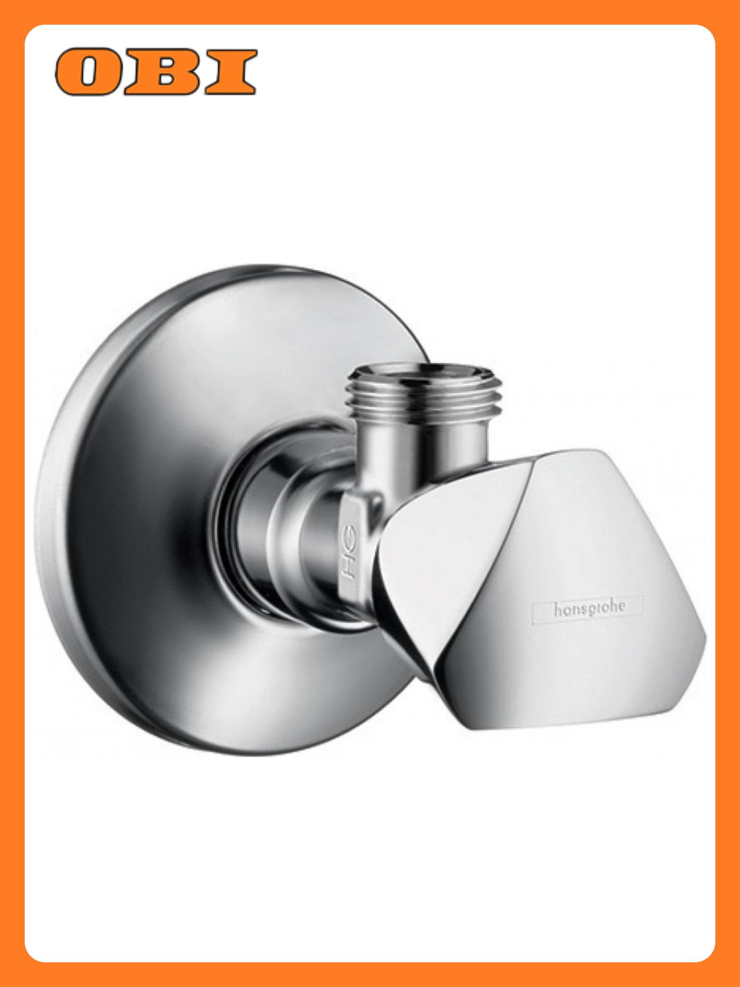 Вентиль угловой Hansgrohe, латунь, хромированное покрытие, G ½ и G ⅜