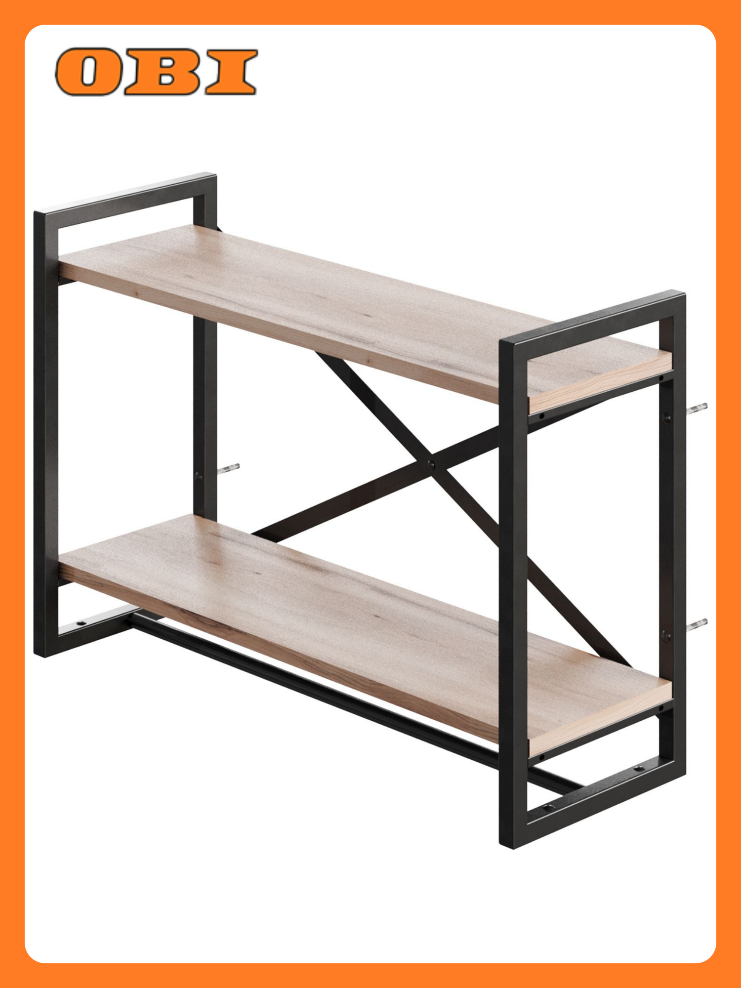 Полка навесная METALL ZAVOD GUTTA эвок, ЛДСП, 47x69x25 см, черная