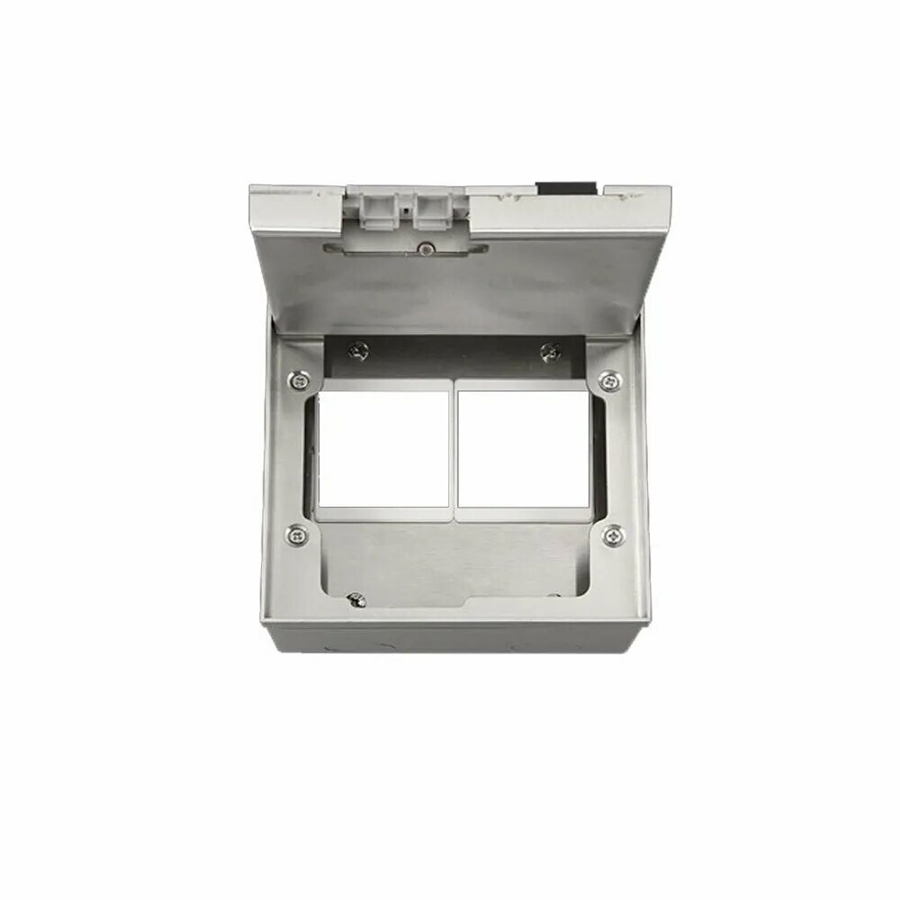 Лючок под розетки встраиваемый в пол ламинат плитку на 6 модуля, металл, сталь