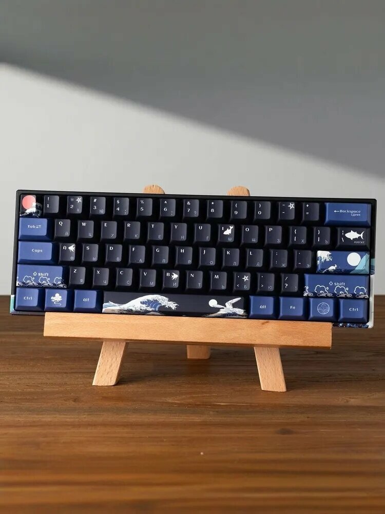 Кейкапы для механической клавиатуры Black Coral Sea, Cherry, Dye Sub, Русская раскладка