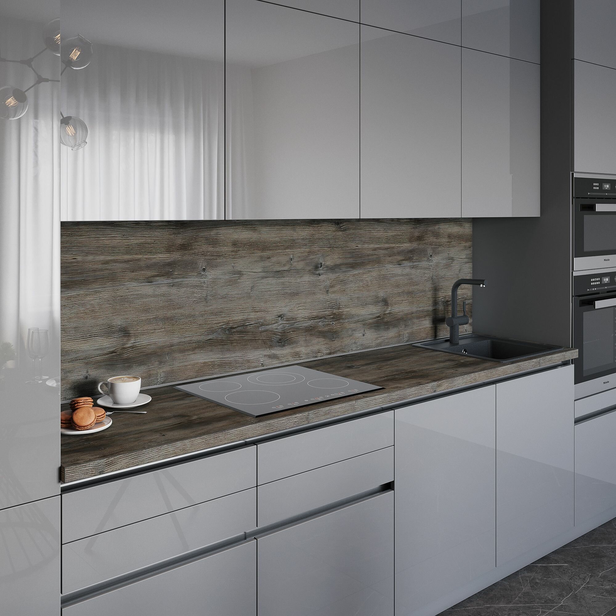 Комплект столешница и стеновая панель для кухни Сосна Орегон 2400х600 мм, Slotex