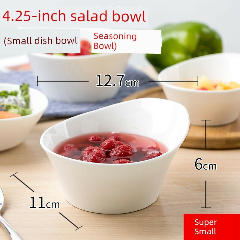 Чаша из чистого белого костяного фарфора для дома: десертная, коническая, для соусов, для риса, для салата, маленькая