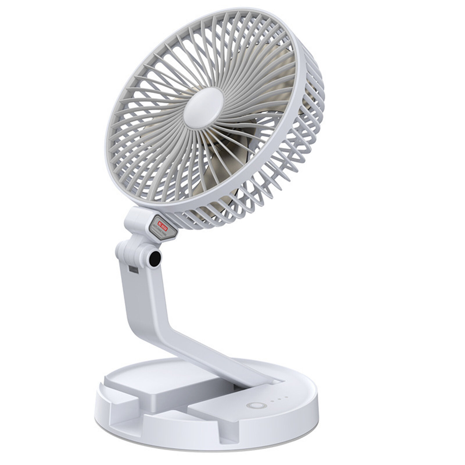 7 Inch LED Desk Fan 2600mAh 5200mAh Rechargeable Foldable Portable 3 Speeds Wall Hanging Fan White Pink Blue Green Black for Travel Office Home USB Powered Phone Holder Slot ABS PP Material 3 Wind Modes 3 LED Brightness
