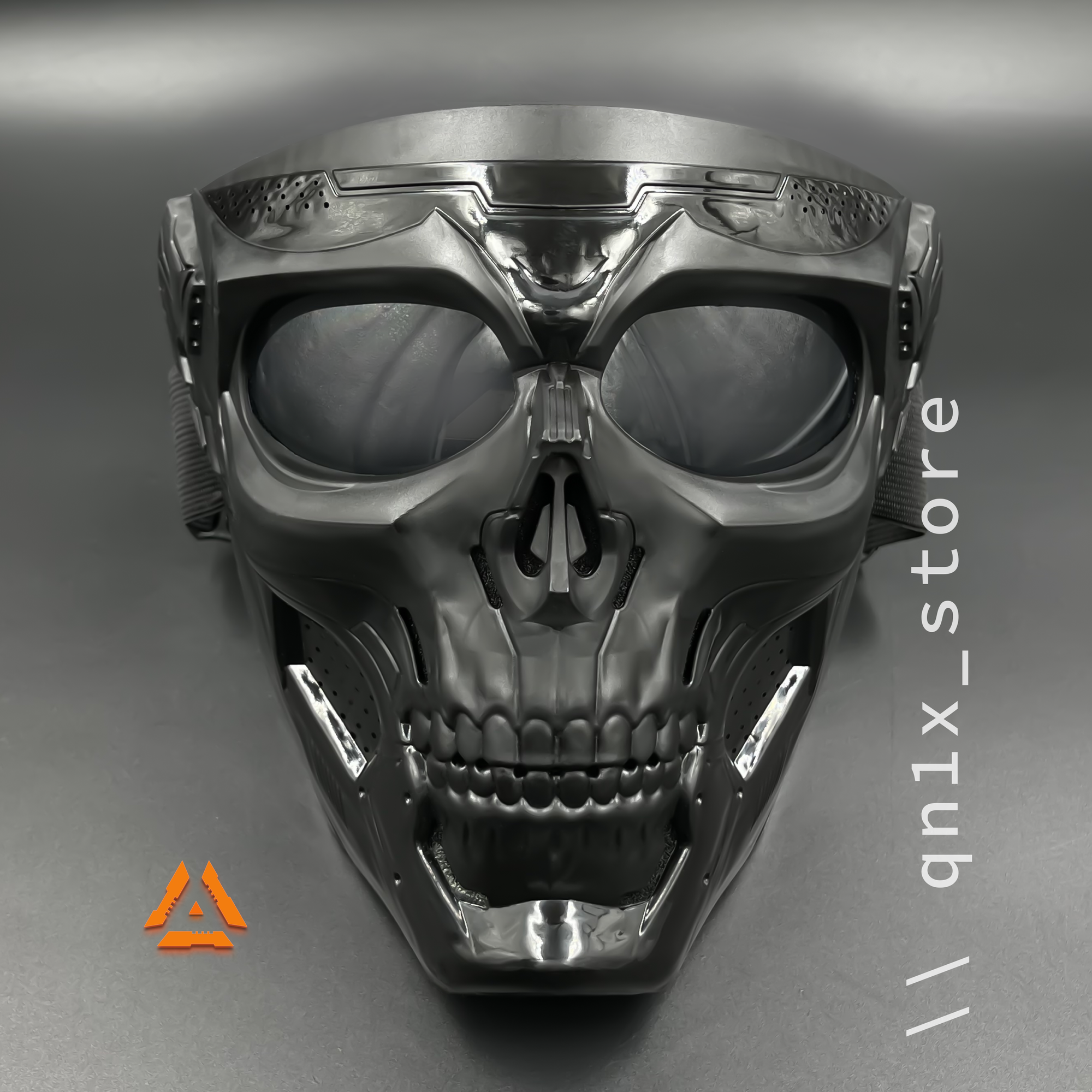 Маска череп 'WareLite'. Страшная. Смерть, скелет. Ужас. Тактическая. На хэллоуин, выступление. Хоррор. Тонированная