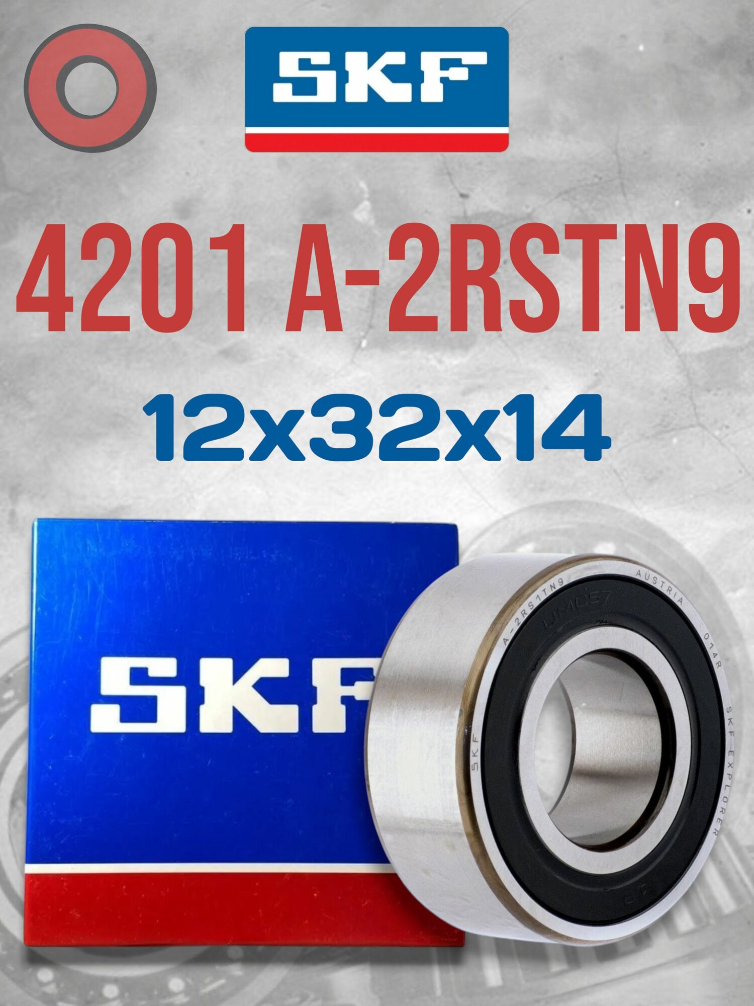 Подшипник двухрядный SKF 4201 A-2RS1TN9 (12x32x14)