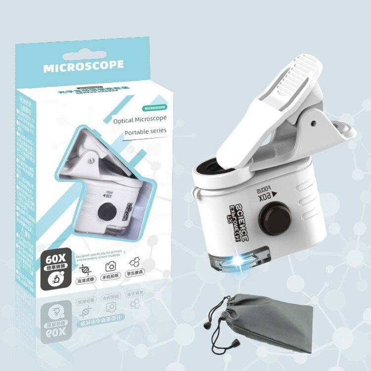 Портативный увеличитель для мобильного телефона, 60-кратный мини-микроскоп, 150 для оценки антиквариатов и ювелирных