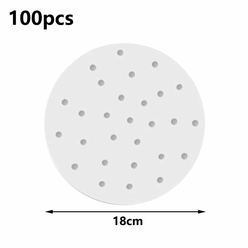 100 шт. вкладыши для пароварки из древесной целлюлозы Белый, round 18CM