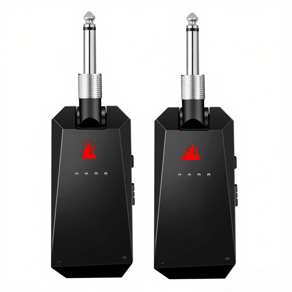 M-VAVE WP-5G Wireless 5.8G Guitar System Rechargeable Audio Transmitter and Receiver ISM Band for Electric Bass Guitars Amplifier Accessories 24bit/48KHz 5.6ms 30m 15m 4 канала 3.7V 1100mAh 8h 90*43*14mm 51g 236g 15.3*12*4.5cm 1 Transmitter 1 Receiver 1