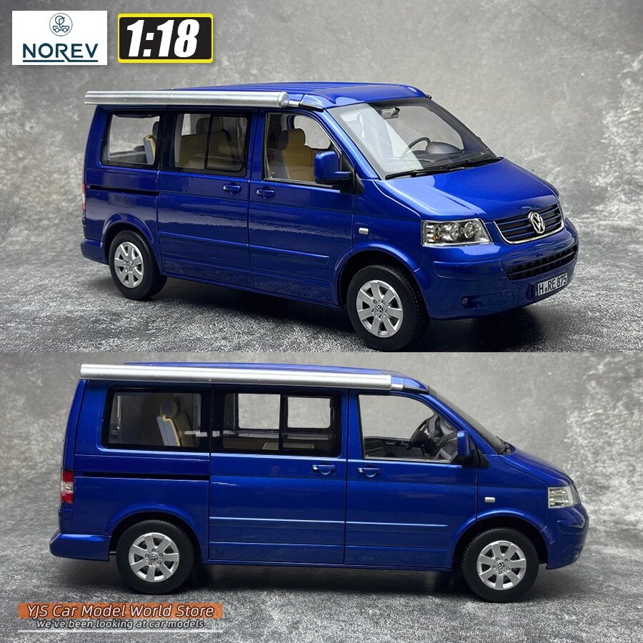 NOREV VW Transporter 2003, синий, 1:18 — фото 1