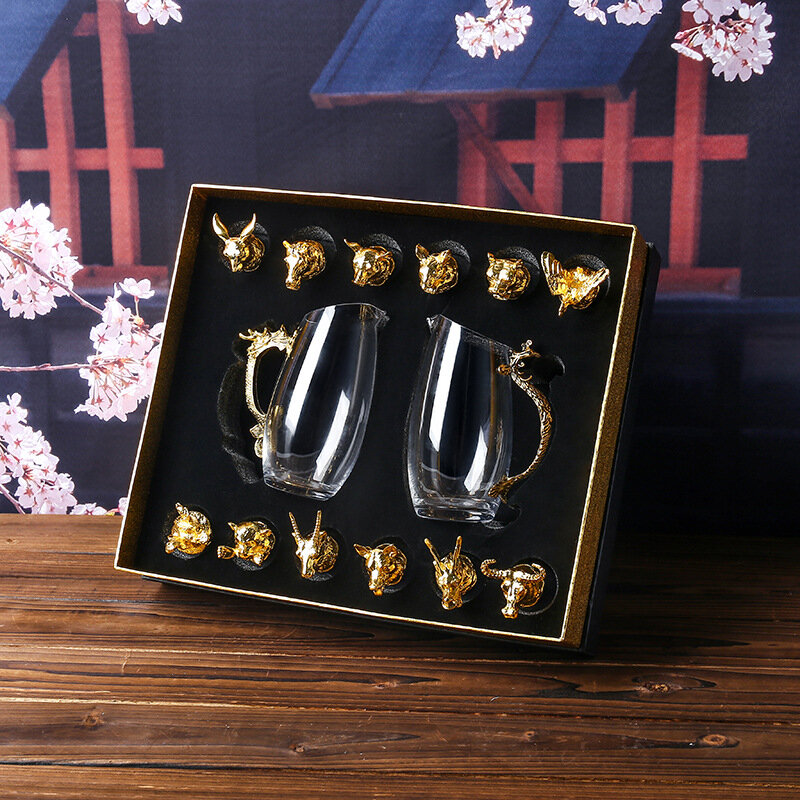 12-чашечный набор для белого вина с разделителем для алкоголя, хрустальные бокалы, китайский стиль, маленькие бокалы для вина, рюмки для домашнего использования