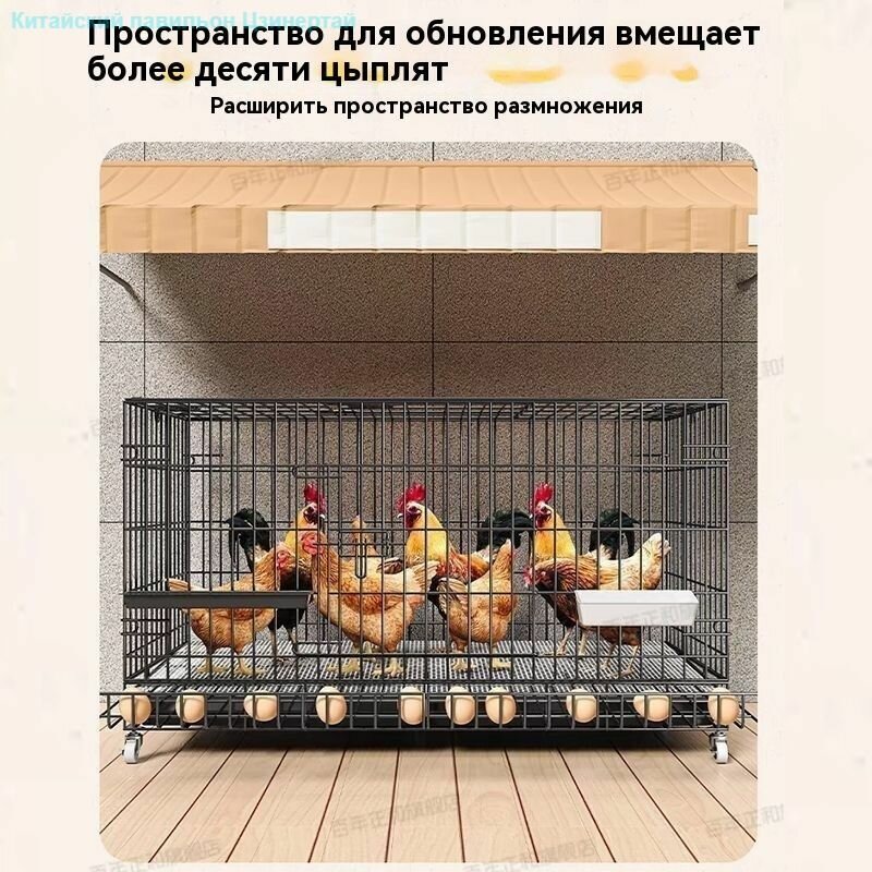 Складной курятник из проволочной сетки с автоматической уборкой помета для домашнего использования, универсальный для кур, уток и гусей 3 курицы 72*51*61