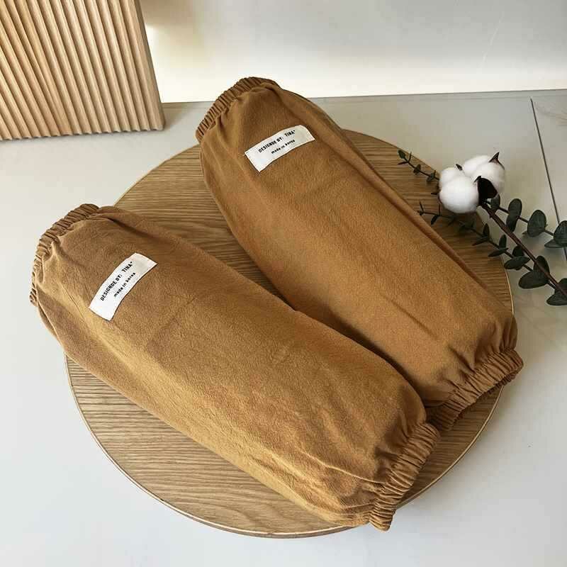 Японский стиль, чистый хлопок, льняные рукава для домашней кухонной работы, уборки, покраски, большие, дышащие, однотонные для мужчин и женщин