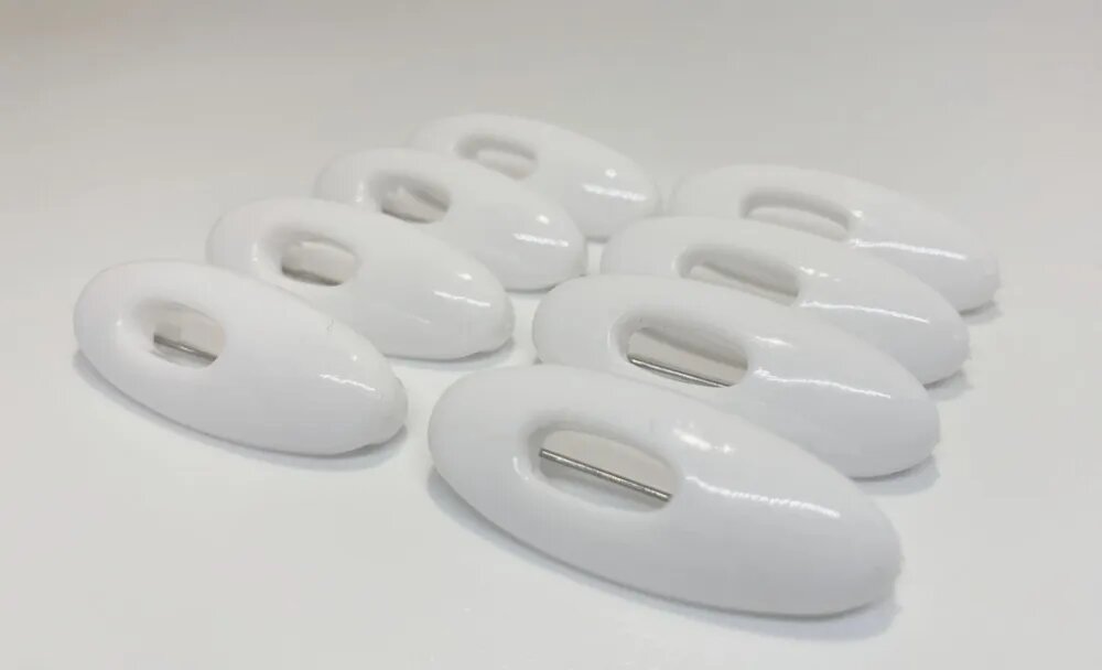 Булавка 3.7 см, 8 шт, цвет: белый