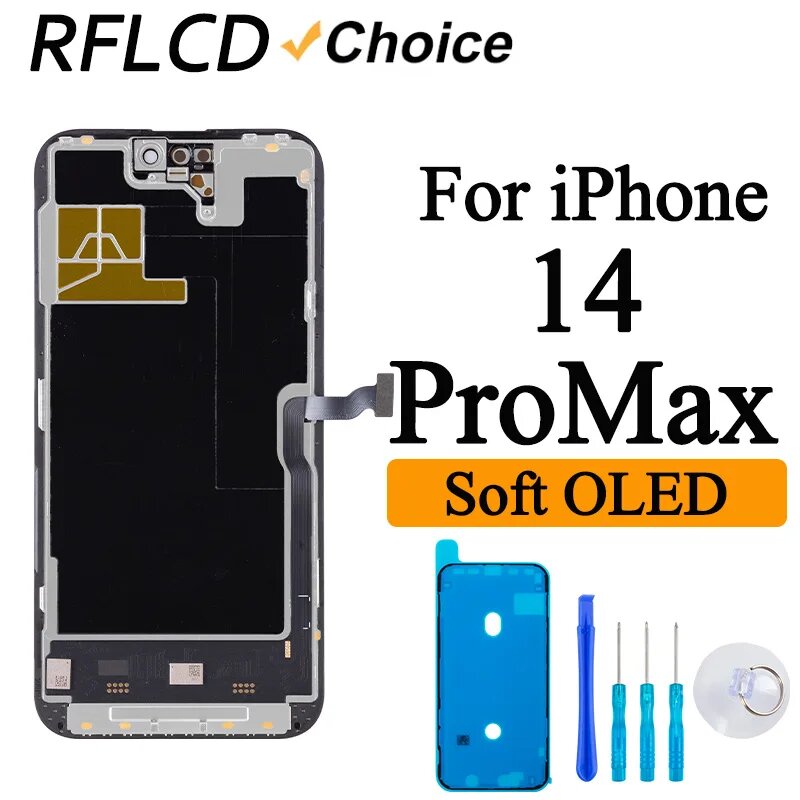 RFLCD SOFT OLED для iPhone 14 PRO MAX ЖК-дисплей протестирован сенсорный экран сменный дигитайзер в сборе A2894, A2651, A2893, A2895