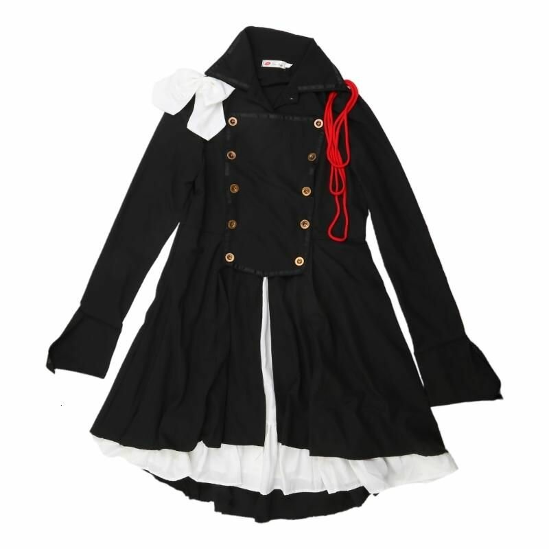 Винтажное средневековое платье с рюшами, Черный - XL