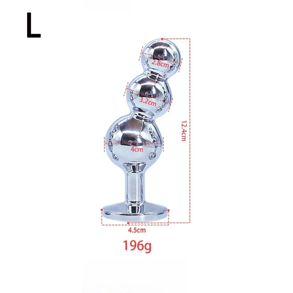 Новая металлическая большая анальная пробка 3, анальная пробка с бусинами, вагинальный стимулятор L
