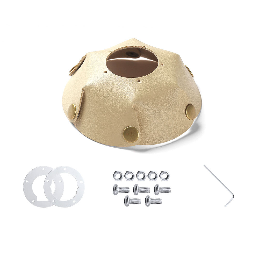 Абажур для лампы LED из кожи PU для вintage, защитный чехол, совместимый с Goalzero и Ledlenser ML4, цвета: хаки, черный, синий, размер: 110*40мм, вес: 32г, в комплект входят: 1 абажур, 2 листа железа, 5 винтов, 5 гаек, 1 гаечный ключ