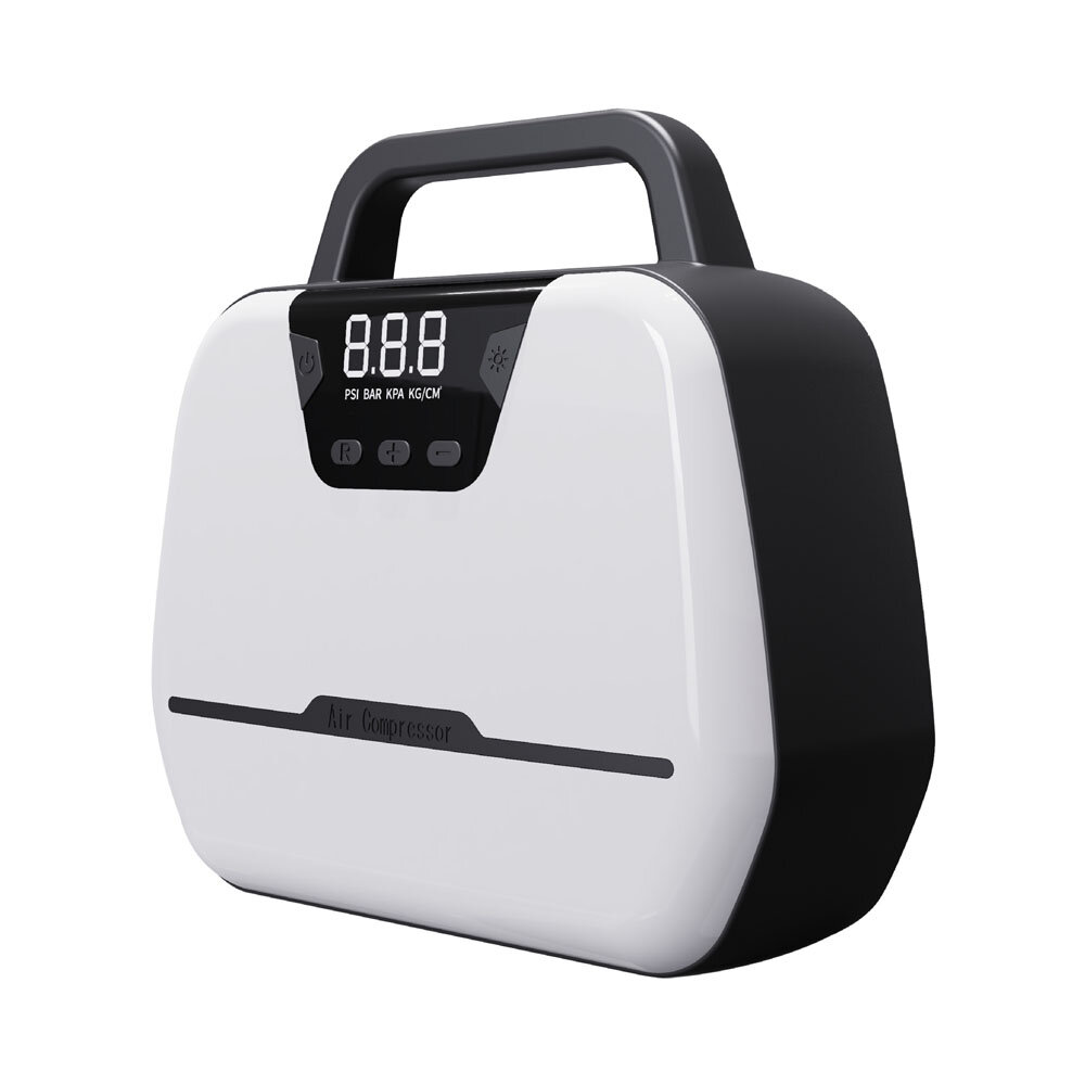 12 V 120W Многофункциональный портативный автомобильный воздушный насос электрический насос для шин автомобиля с LED освещением цифровым монитором давления в шинах и сигнальным светом SOS, 3 разных насадки, длина кабеля зажигалки 2,8м, размер