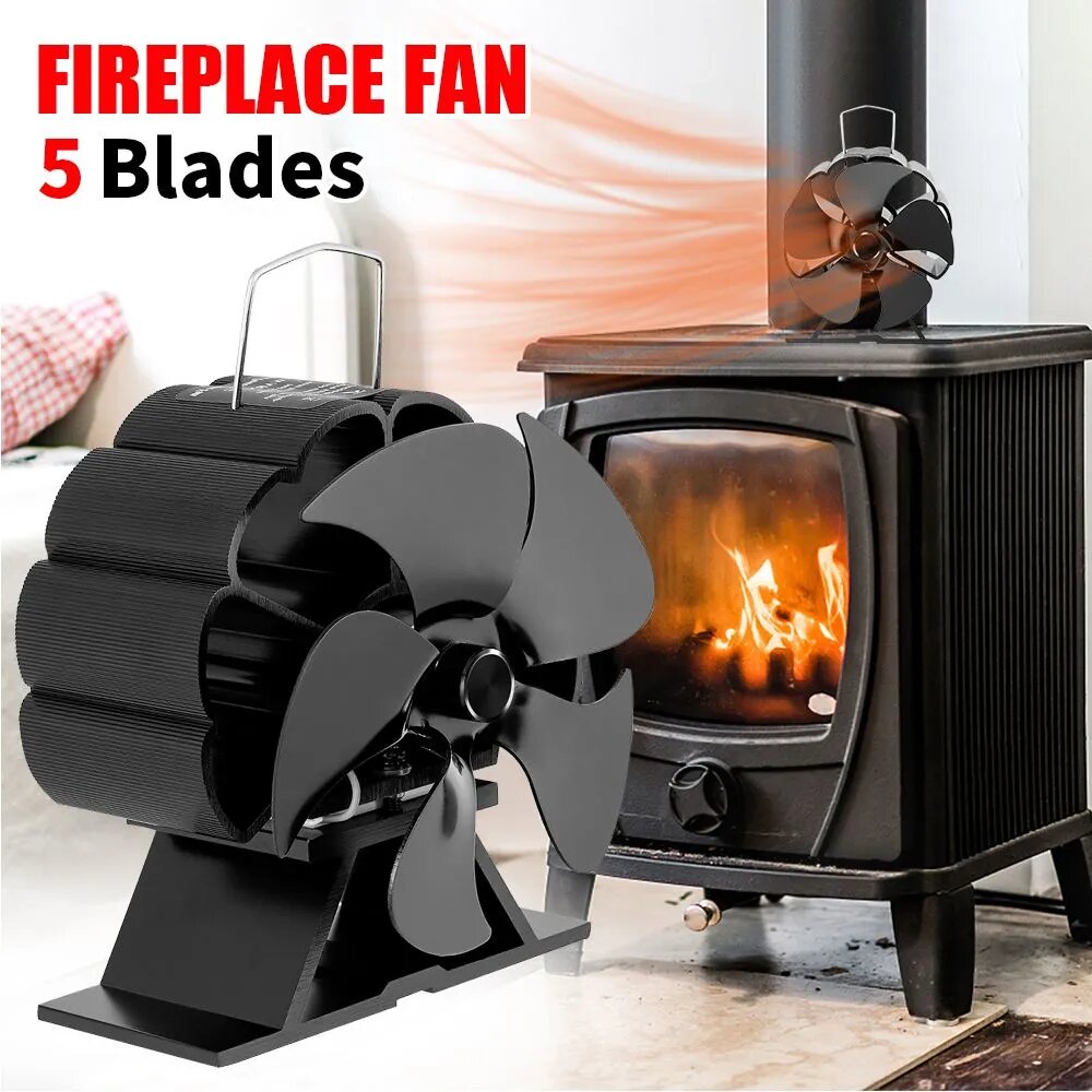 Печной вентилятор, для камина для печи энергосберегающий от тепла