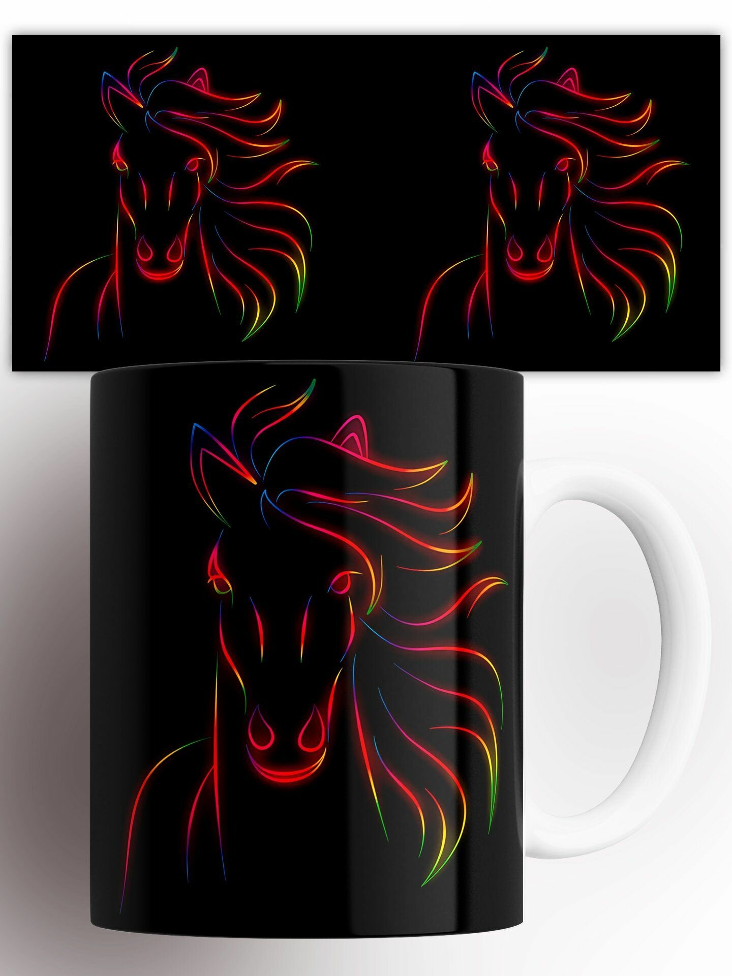 Кружка Лошадь неон контур 330 мл