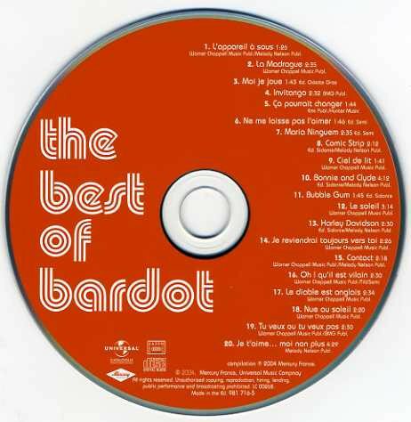 Компакт-диск Brigitte Bardot - The Best Of Brigitte Bardot (1 CD) — фото 1