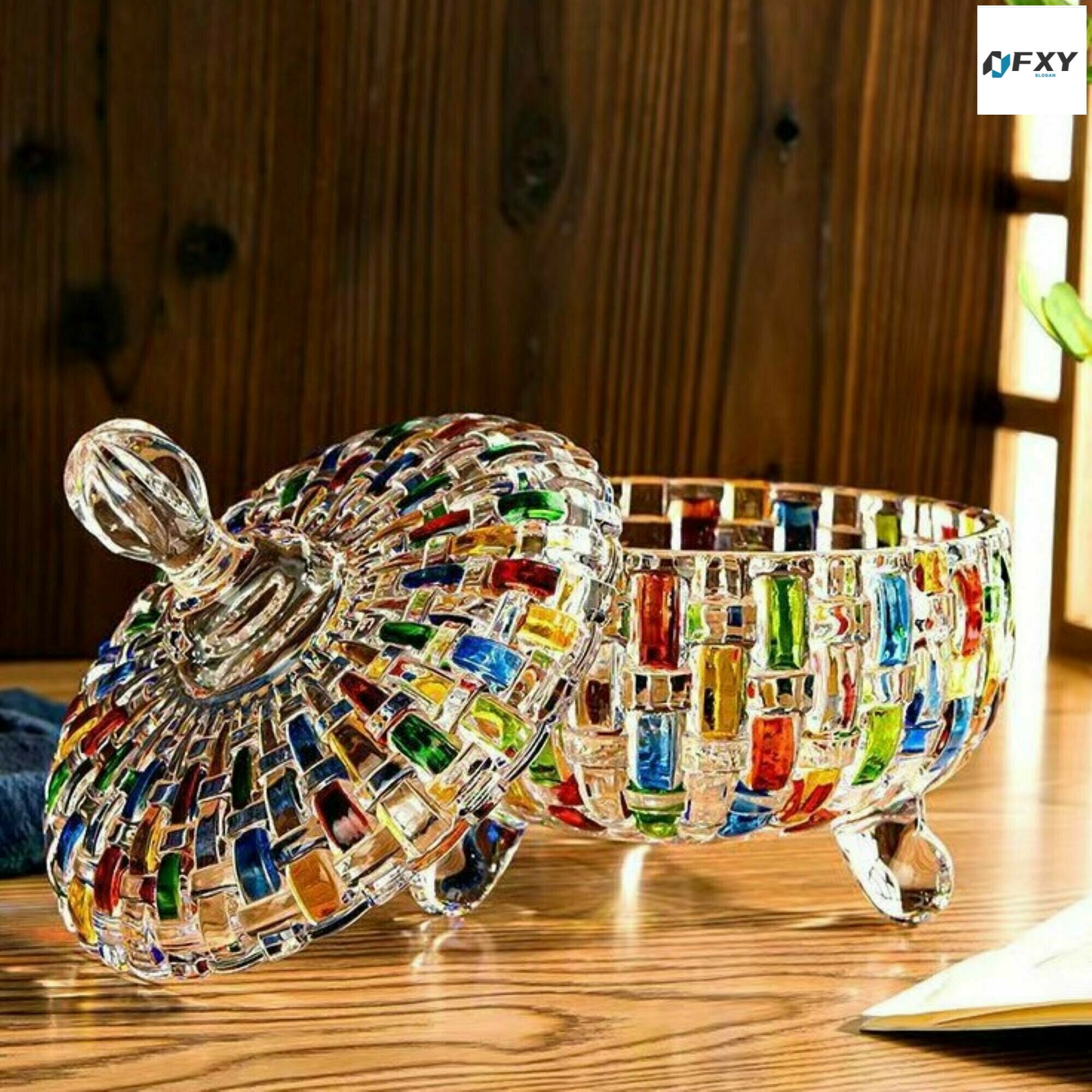 Эксклюзивная цветная банка для конфет 400 мл с кристальным тиснением из стекла большая в количестве 1 штука