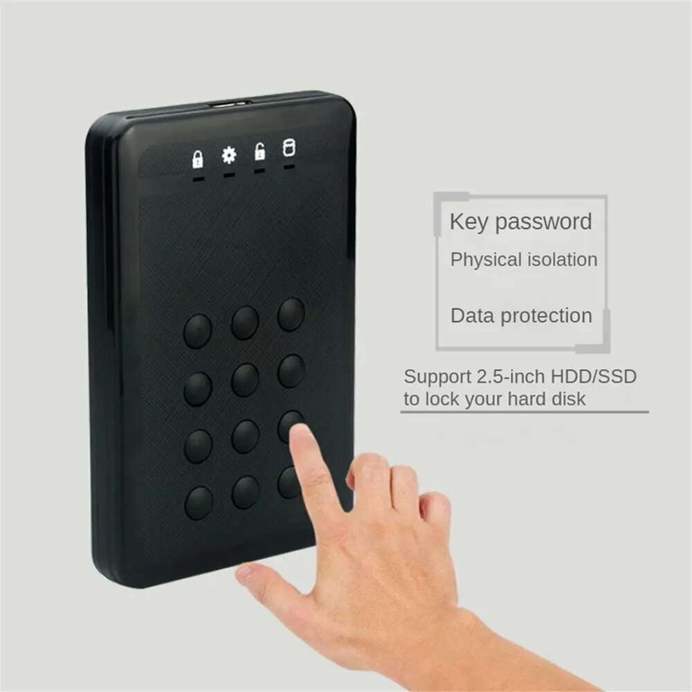 Корпус для жесткого диска, корпус для твердотельного накопителя, зашифрованный жесткий диск 5 Гбит/с USB3.0