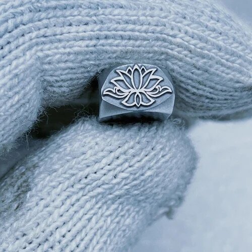 Штамп для тиснения лотоса, сталь, NO.2, 7x11mm