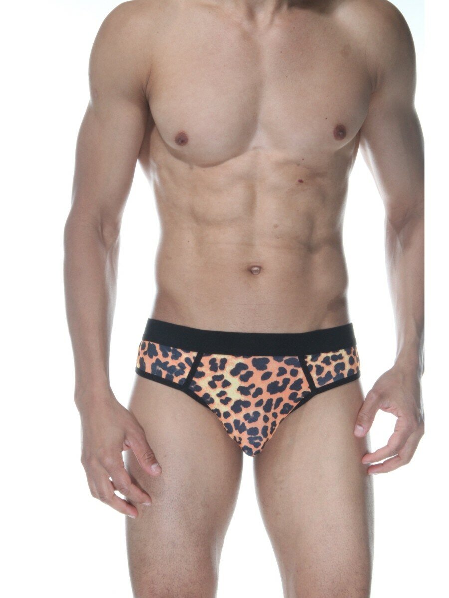 Мужские трусы джоки коричневые с леопардовым принтом Don Moris DM102130 M (46)