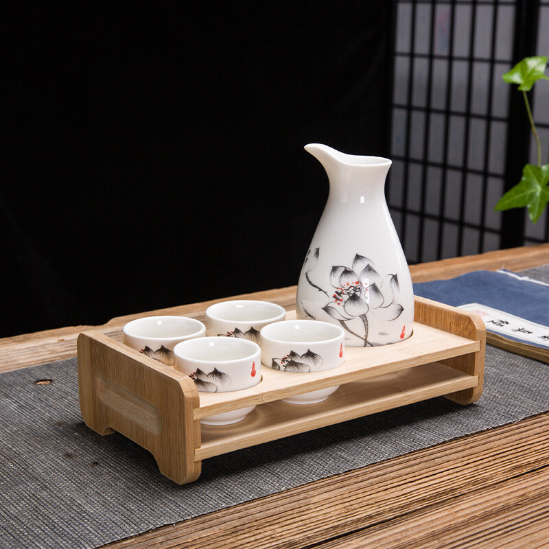 Бытовой Маленький Винный Кувшин Керамический Винный Костюм Диспенсер для рисового вина Стеклянная чашка для спиртных