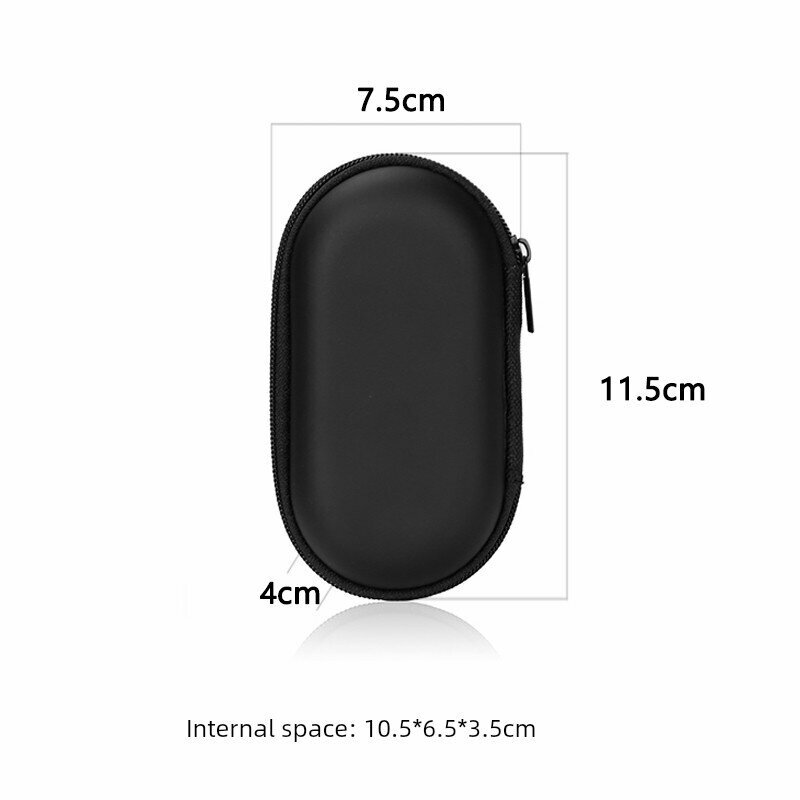 Кожаный длинный чехол для наушников с дополнительным пространством, внутренние габариты 10.5x6.5x3.5 см