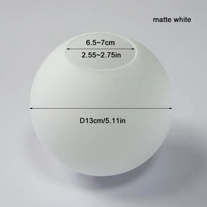 Стеклянные абажуры для светильников D13см и D15см matte D13cm 6.5to7cm
