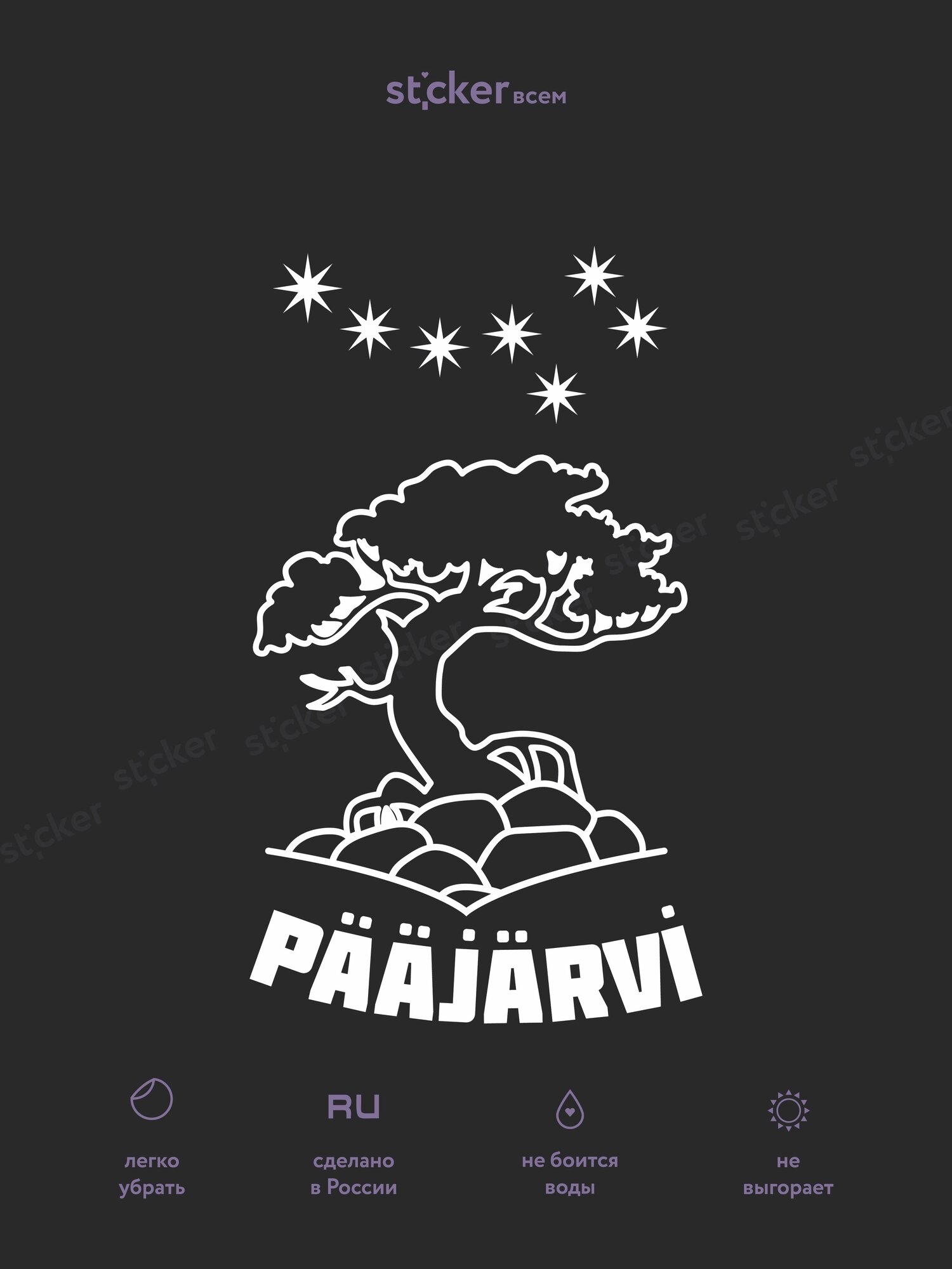 Наклейка "Пяозерский / Карелия / Республика Карелия / 10 регион" 18х11 см