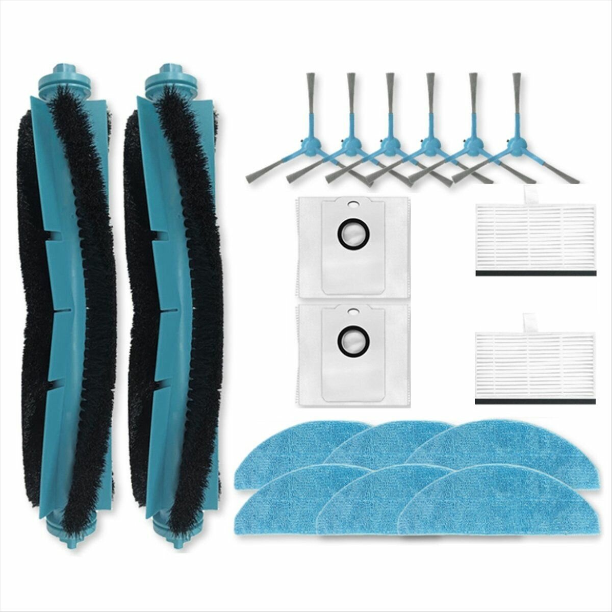 18 шт. запасных частей для пылесоса Cecotec Conga 7490 Immortal / 8290 Immortal: щетки, насадки для швабры, фильтр HEPA, пылесборник