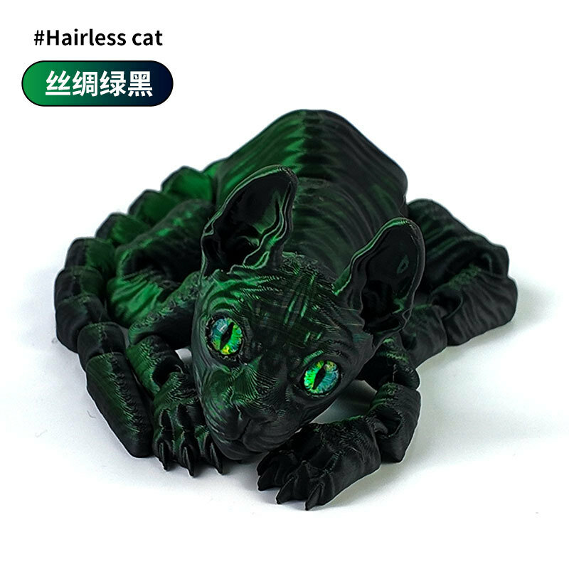 Горячие новые безволосые кошки, подвижные 3D-печатные драконьи украшения, ручной набор 3D-печатных безволосых кошачьих украшений
