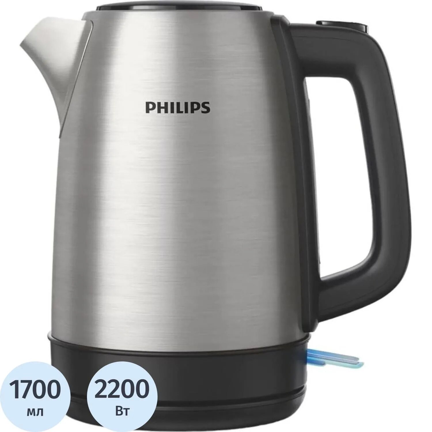 Чайник Philips HD9350/90, 2200Вт, 1.7л, нерж/черн. пластик