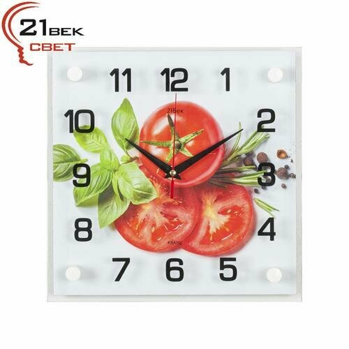 Часы настенные 2525-013 (25х25) томаты С базиликом рубин