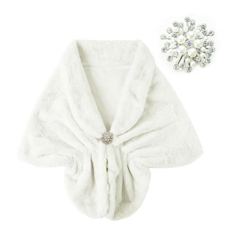 Универсальный комплект шали стильный для вечеринок и свадеб, Слоновая кость - L