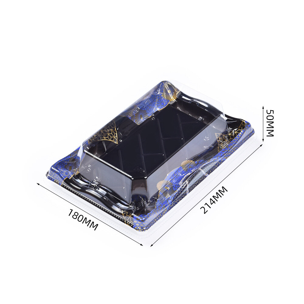 Санзе Высококачественная волнообразная тарелка Одноразовая коробка для суши Утолщенная крышка против запотевания Димсам Пельмени Кондитерские изделия Пластиковая коробка