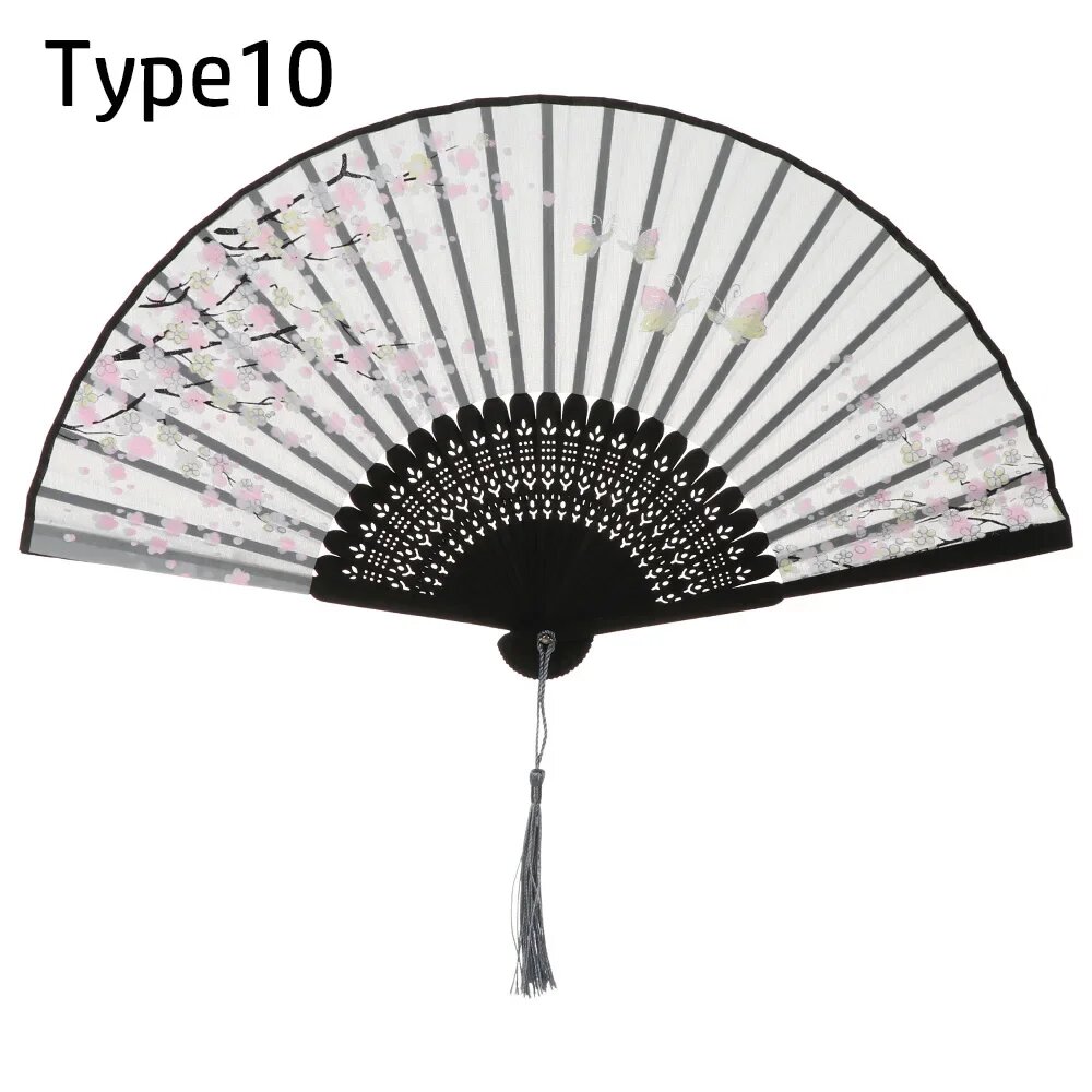 Складной шелковый бамбуковый веер в китайском стиле