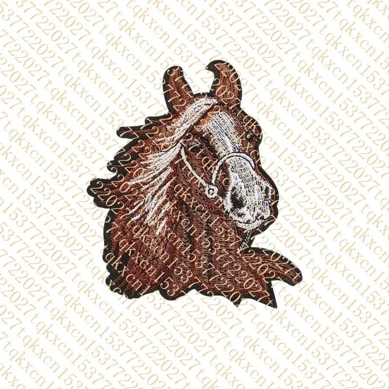 Вышитые нашивки голова лошади Коричневый, 2