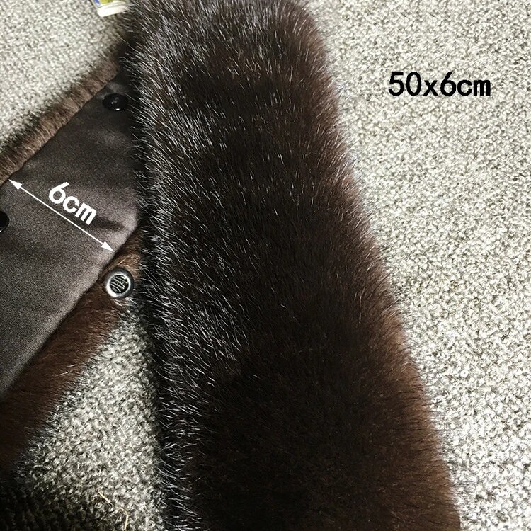 Черный воротник из норки 50 см Brown 50x6cm