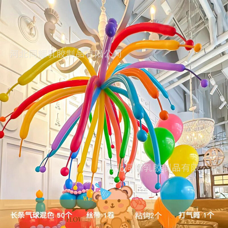 Новые красные и золотые фейерверки, длинные шары для украшения атмосферы на день рождения и новогоднюю вечеринку, оформление классной комнаты, горячая распродажа